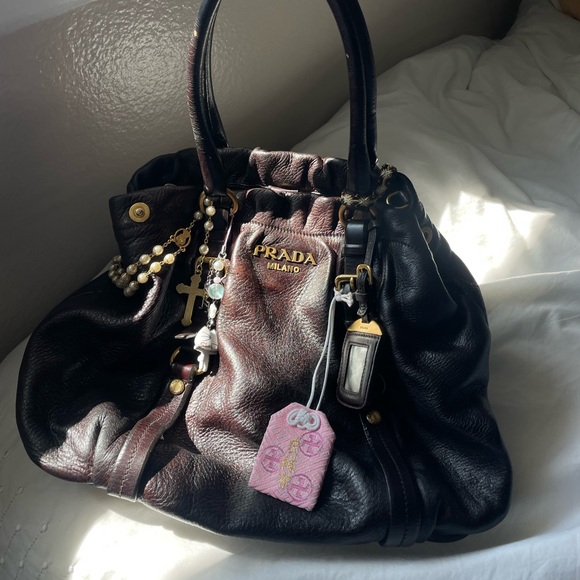 Prada | Bags | Vintage 200s Prada Signature Top Handle Bag | Poshmark